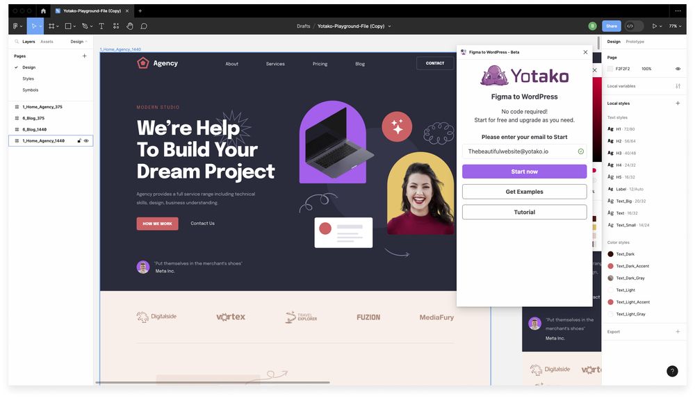 Figma to WordPress with Yotako Plugins and use Gutenberg