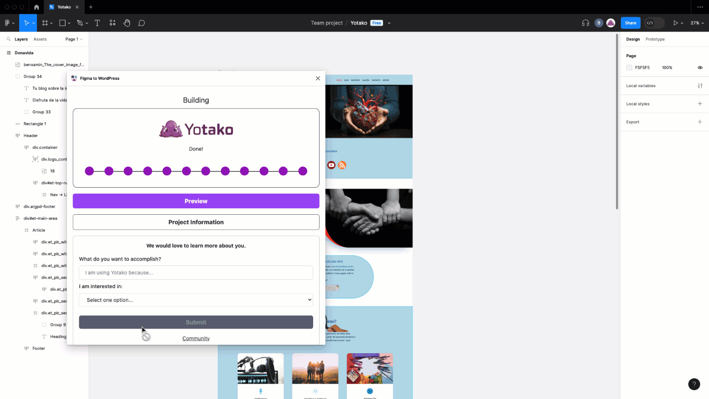 Updating a customer´s website with AI